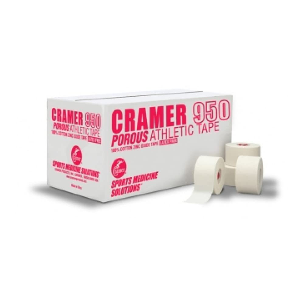 Cramer CRA 282050, Athletic Tape, White, 1/2" Width, 10 Yards Length, Pack of 24