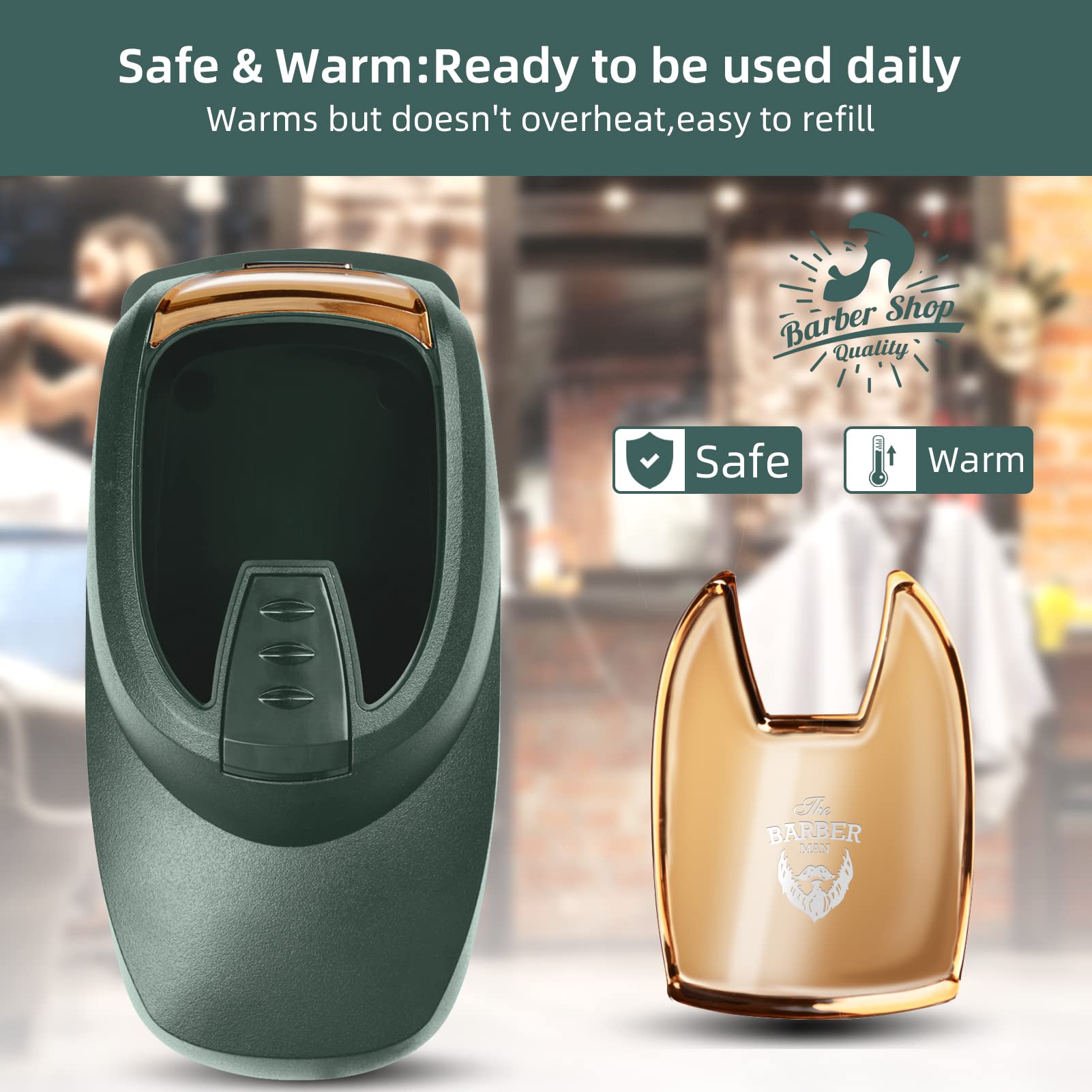 Hot Lather Machine Lather Machine Barber Latherizer Machine for Shaving Professional Lather Maker Shaving Cream Warmer Hot Lather Machine Gifts for Men Husband Dad Barber (Green Lather Machine)