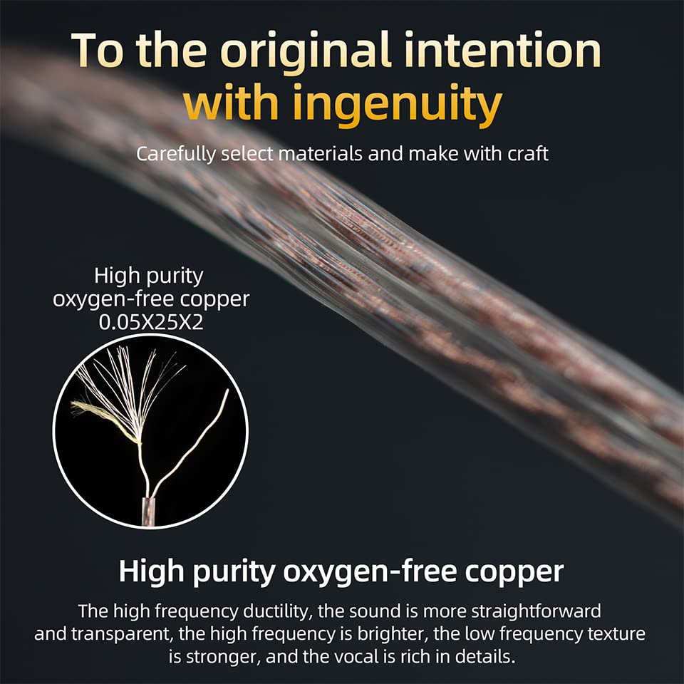 Kinboofi KZ High Purity Oxygen-Free 2pin 0.75mm IEM Cable,HiFi Earphone Wired Detachable Upgrade Cable with PVC Transparent Materialfor ZST ZSR ED12 ES3 ES4 ZS10 AS06 C12 (2PIN3.5B No Mic, Black)…
