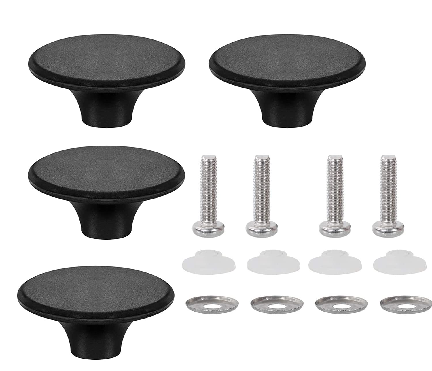 Dutch Oven Knob Pot Lid Handle Replacement Knob Compatible for Le Creuset,Lodge and Other Enameled Cast Iron Dutch Oven, Black, 4Set Mbashou-04 4 Pcs
