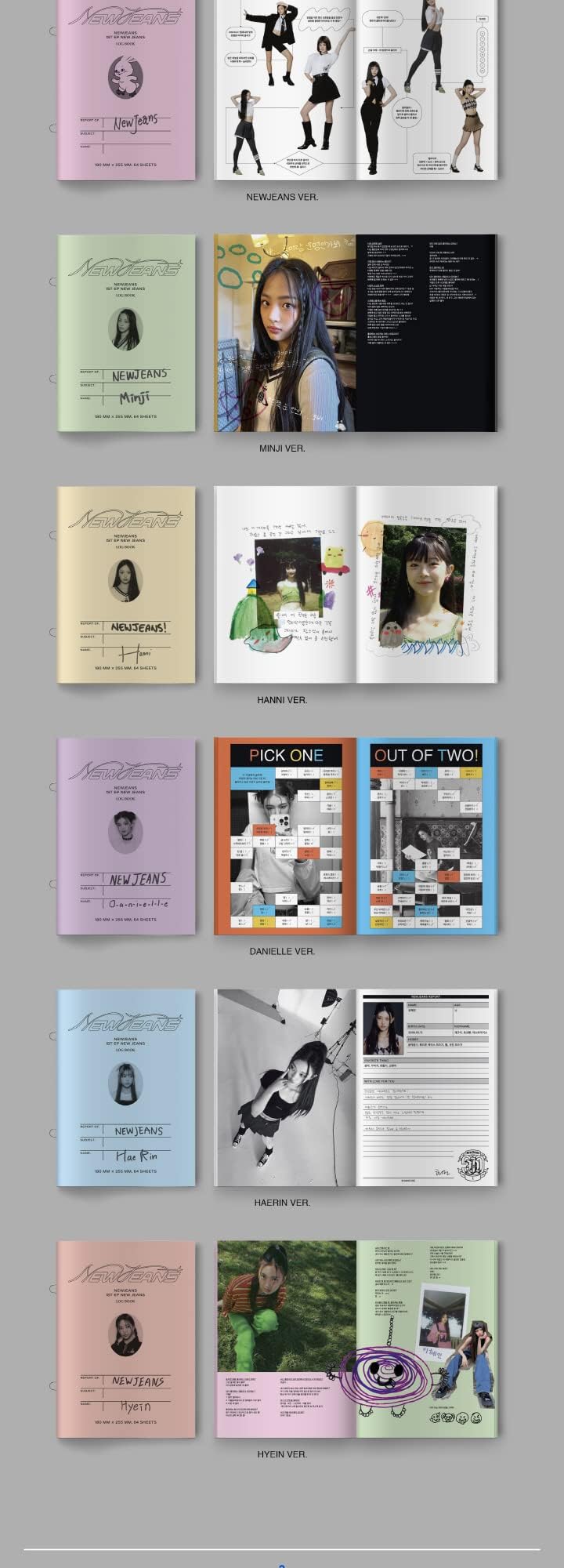 DREAMUS NewJeans New Jeans 1st EP Album Bluebook Version CD+Mini Poster On Pack+Log +Pin-up Book+Phoning Manual Book+ID Card+Sticker Pack+Photocard+Tracking Sealed (MINJI Version)