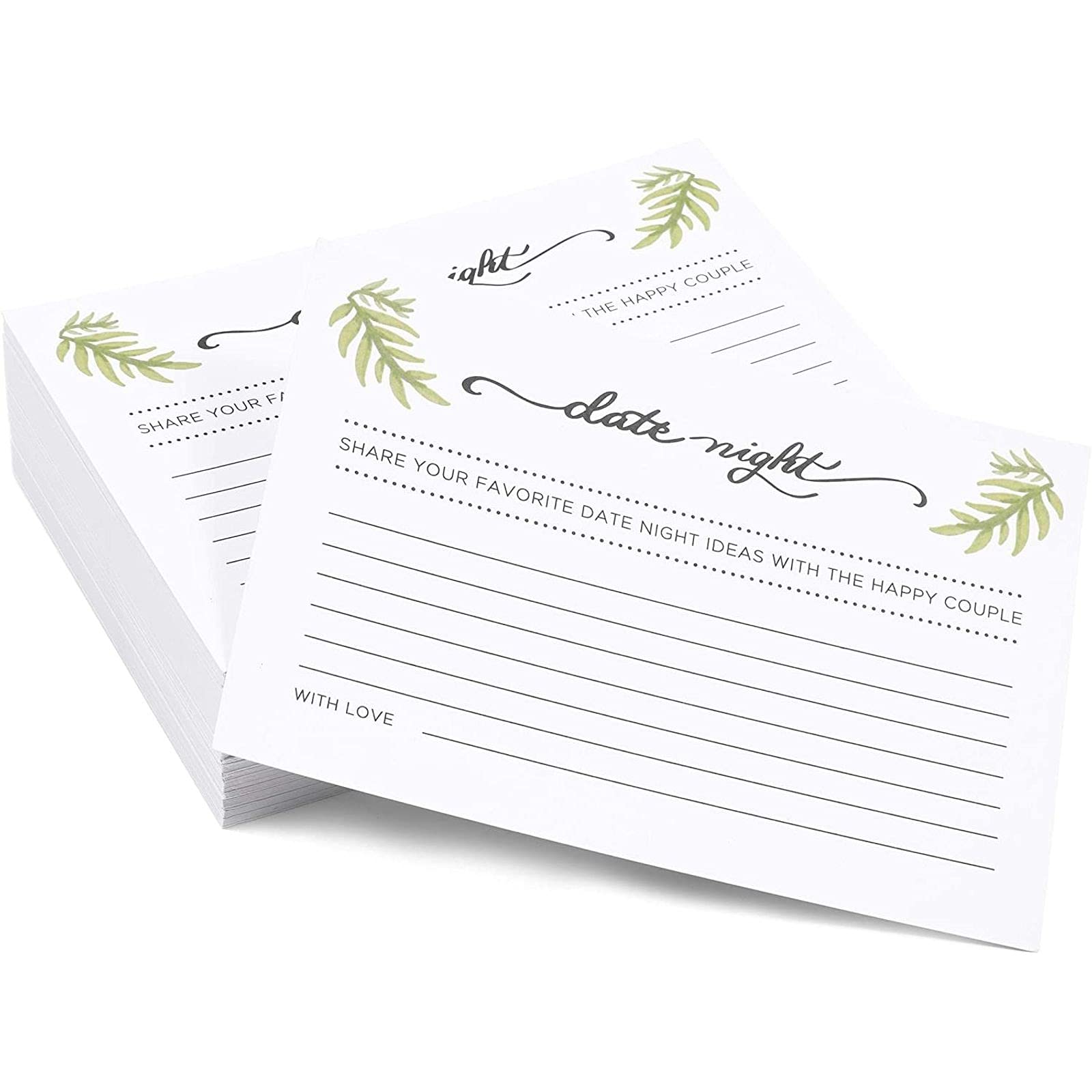 Paper Junkie Date Night Idea Cards for Bridal Shower and Wedding (4 x 6 Inches, 100-Pack)