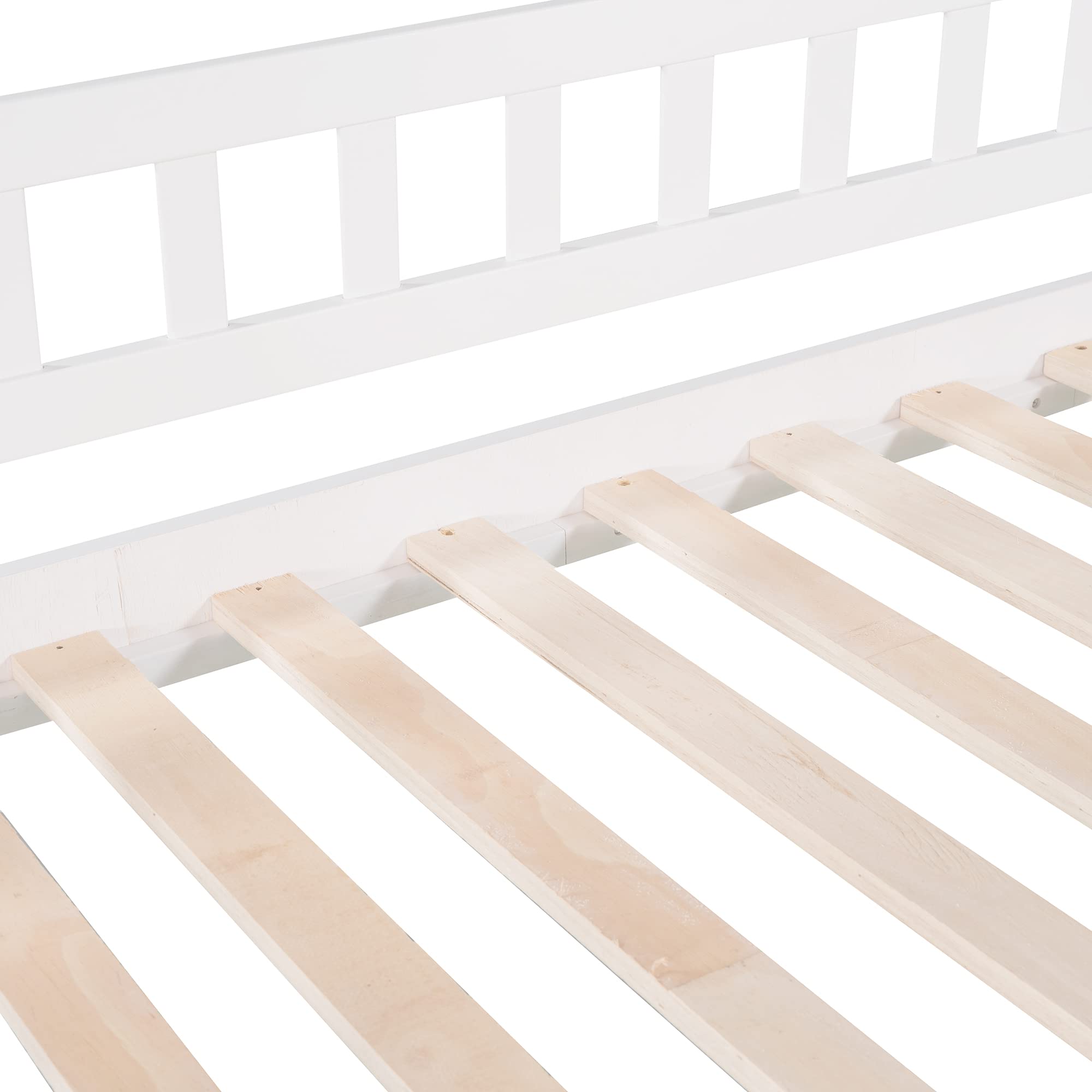 Merax Wooden Twin Size Loft Bed Bedframe with Two Drawers,Convertible Slide and Ladder for Boys and Girls