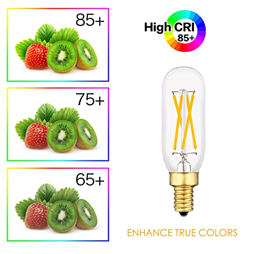 Dimmable T6 LED Bulb, 40W Candelabra Light Bulbs 3000K Soft White, Clear 4W T8 E12 Edison Bulbs, Small Filament LED Light Bulb for Chandelier, Ceiling Fan, Pendant,Wall Sconce Fixtures, 6 Pack