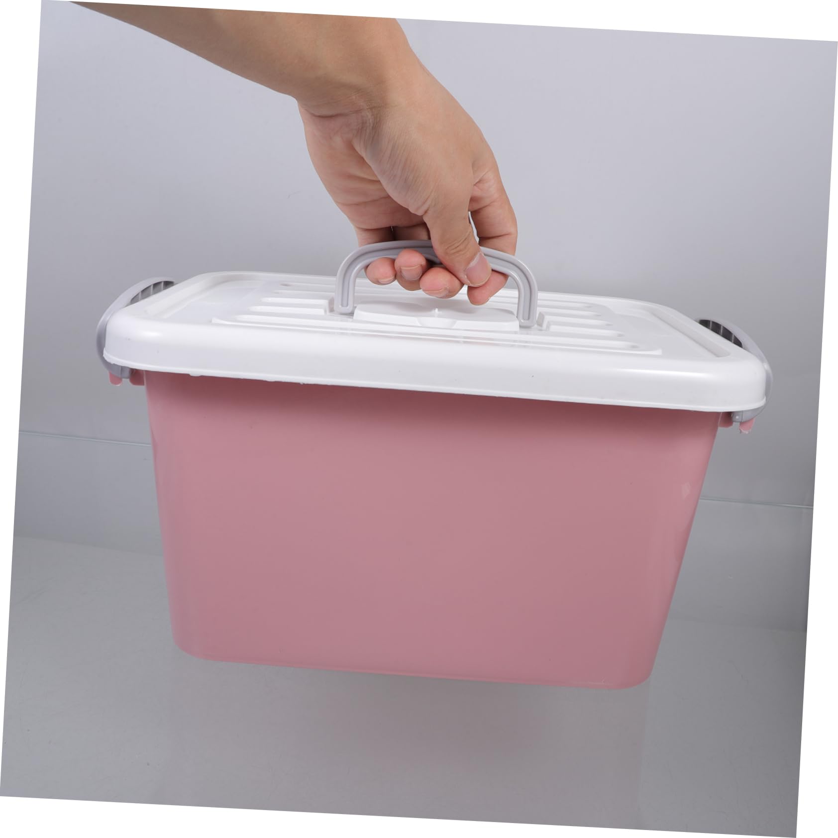 IMIKEYA Box Storage Bins with Lids Fabric Storage Baskets Building Blocks Storage Containers Toy Storage Bins Book Bin Storage Basket with Lid Plastic Storage Container with Lid Pp Pink