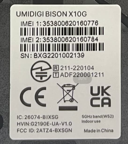 UMIDIGI Bison X10G Rugged Smartphone, NO NFC, T-Mobile, 4+32G, Rugged Cell Phone Unlocked, IP68/IP69K Waterproof, Android 11, 6.53" FHD Screen, 6150mAh Battery, 4G Dual SIM