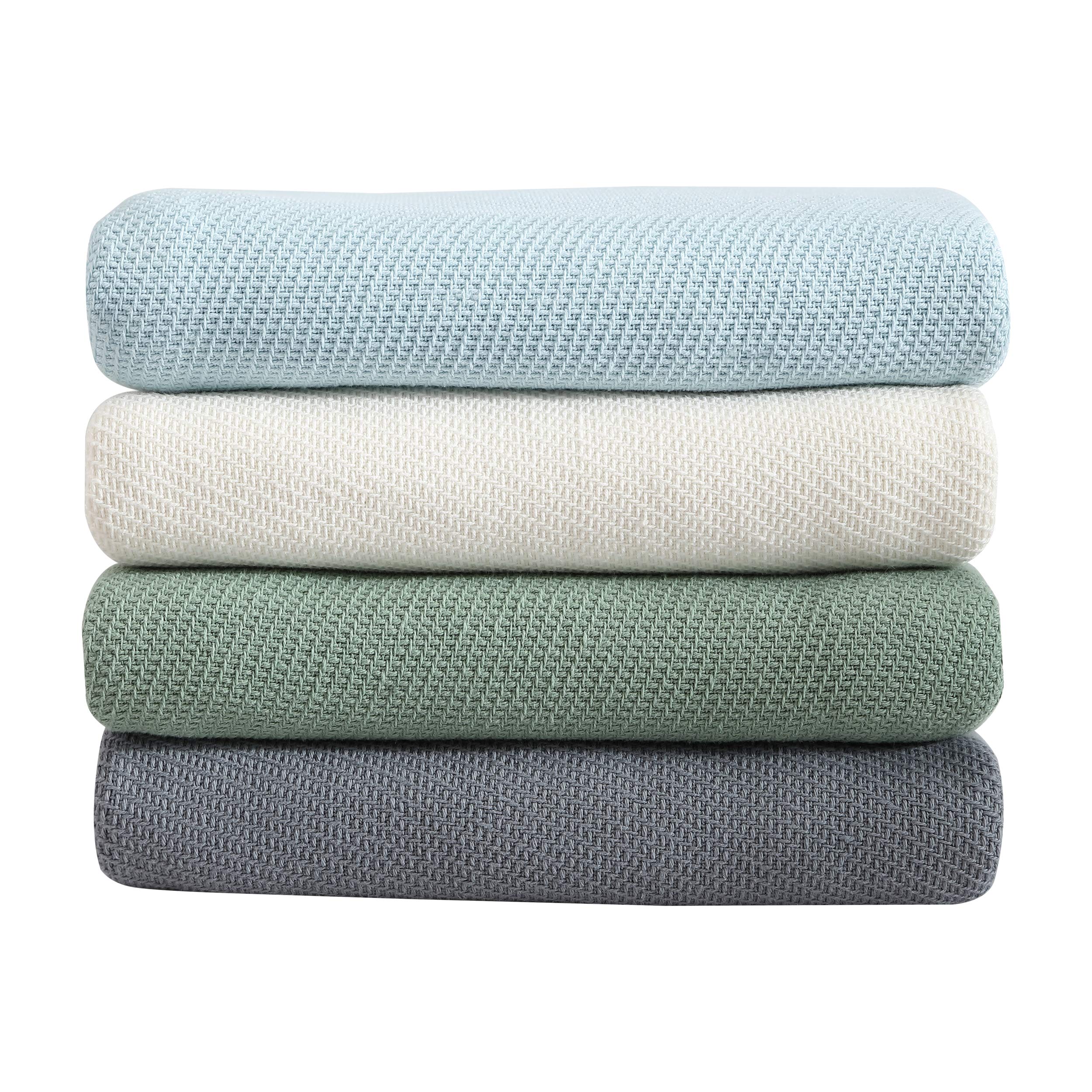 Eddie Bauer - Queen Blanket, Cozy Cotton Bedding, Home Decor for All Seasons (Windy Ridge White, Queen)