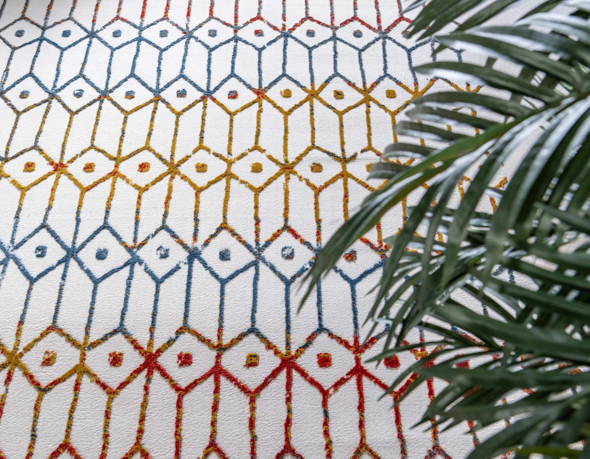 Rugs.com Lattice Trellis Collection Rug β 8' x 10' Multi Low-Pile Rug Perfect for Living Rooms, Large Dining Rooms, Open Floorplans