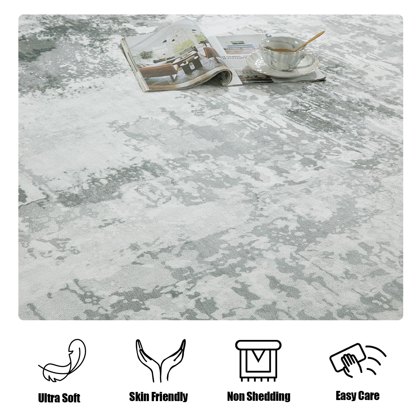 MABOZOO 9x12 Modern Area Rugs,Area Rug with Non Slip Backing for Living Room, Abstract Washable Stain-Resistant Soft Large Carpet for Dining Room kitchen Indoor