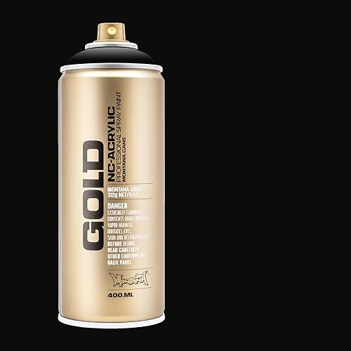 Montana Cans Montana GOLD 400 ml Color, Shock Black Spray Paint,MXG-S9000, 13.5 Ounce (Pack of 1)