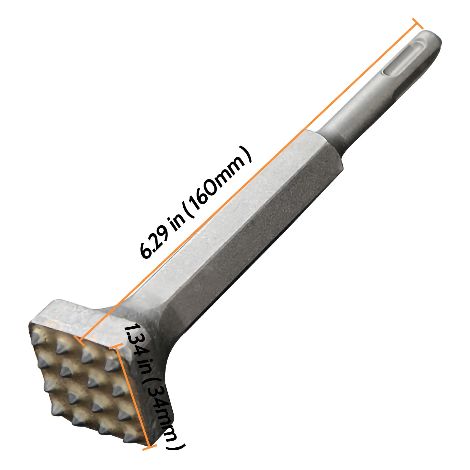 Jifeijidian Replacement SDS Plus Bushing Tool 1/4 Inch Square Head Concrete Roughness Coating Remove Bushing Bit for Universal Concrete Stone Brick Wall Screw Installation (SDS Plus 16 Pins)