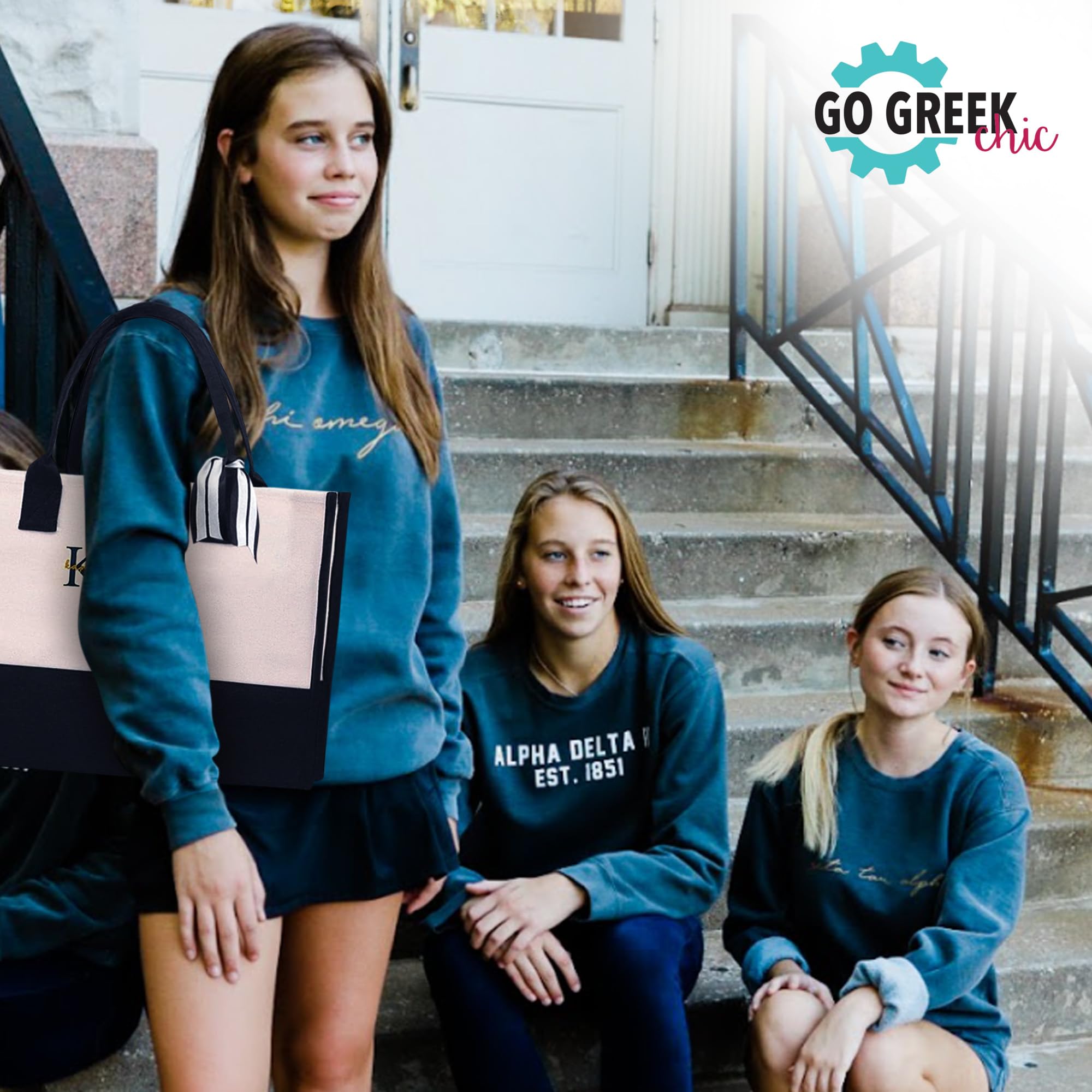 Go Greek Chic Sigma Kappa Embroidered Tote Bag