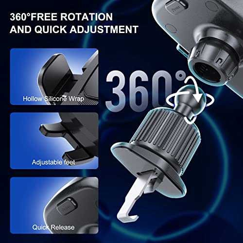 IKOPO Car Vent Phone Mount - Universal Air Vent Holder Clip Sturdiest Shockproof Mobile Cell Phone Mount Handsfree Stand Cradle for iPhone, Samsung, LG and More
