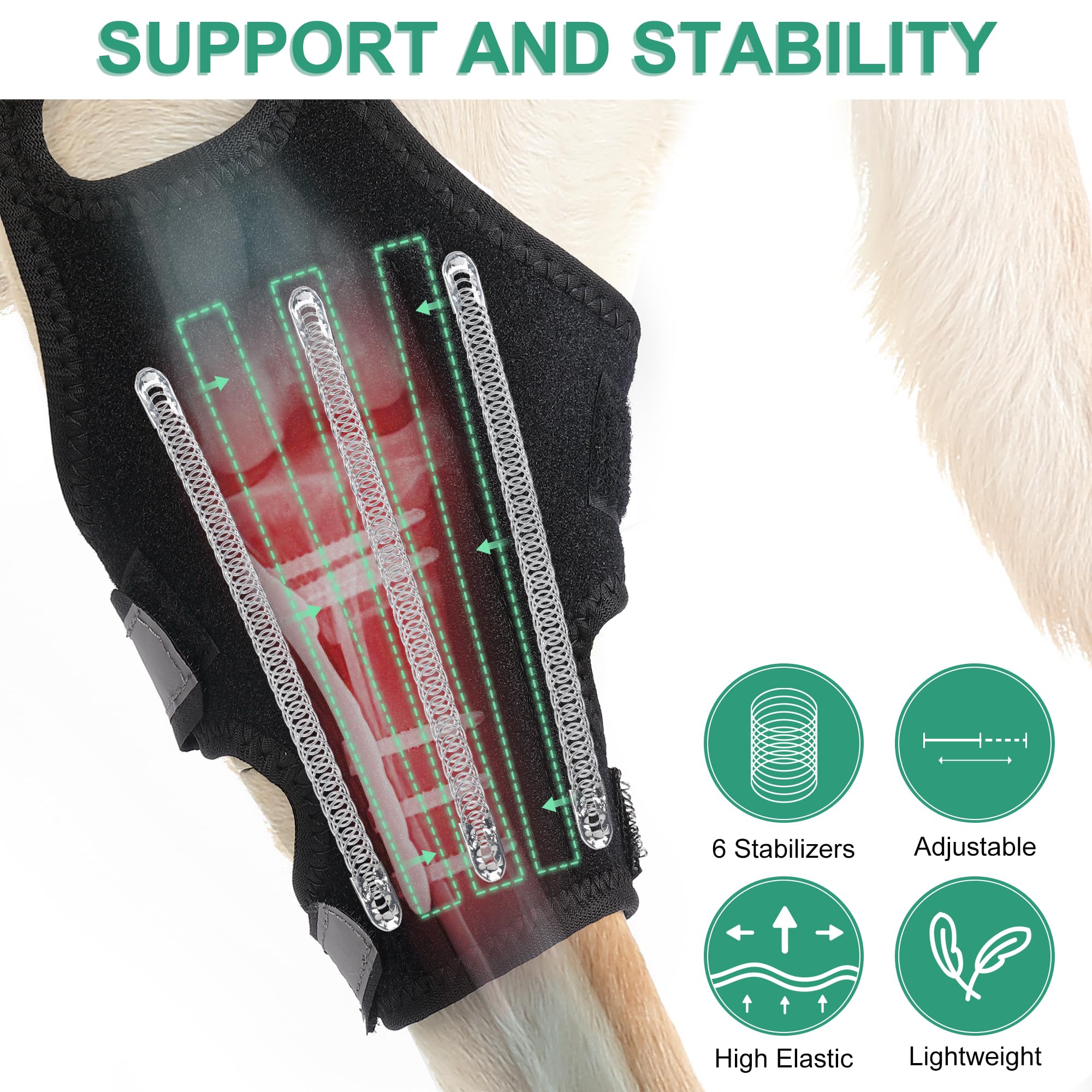 OPSELU Dog Knee Brace for Torn ACL Hind Leg with Side Stabilizers,Knee Cap Dislocation, Arthritis - Keeps The Joint Warm and Stable - Extra Support - Reduces Pain and Inflammation (S)