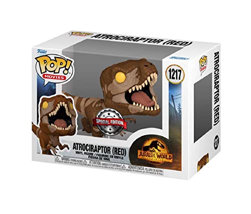 Funko Pop! Jurassic World Red Atrociraptor Exclusive Bundled with Pop Protector