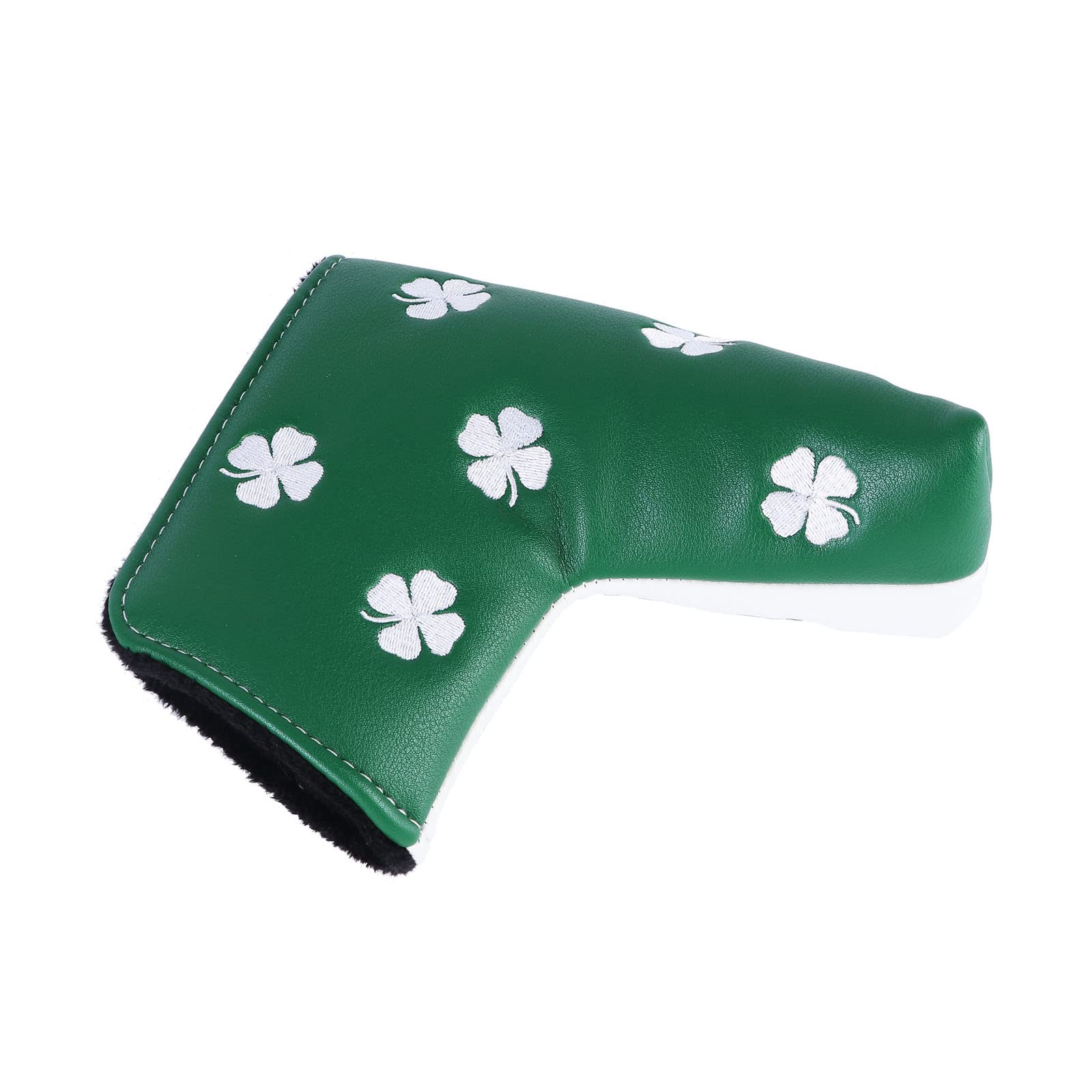 Egretgolf Golf Blade Putter Cover Headcover Clover Embroidered Head Covers with Magnetic Closure Fits All Brands, green