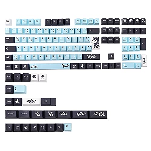 MACIMO Subbed Mizu Keycap de Layout PBT Keycaps for MX Switch Mechanical Gaming Keyboard Cherry Key Cap
