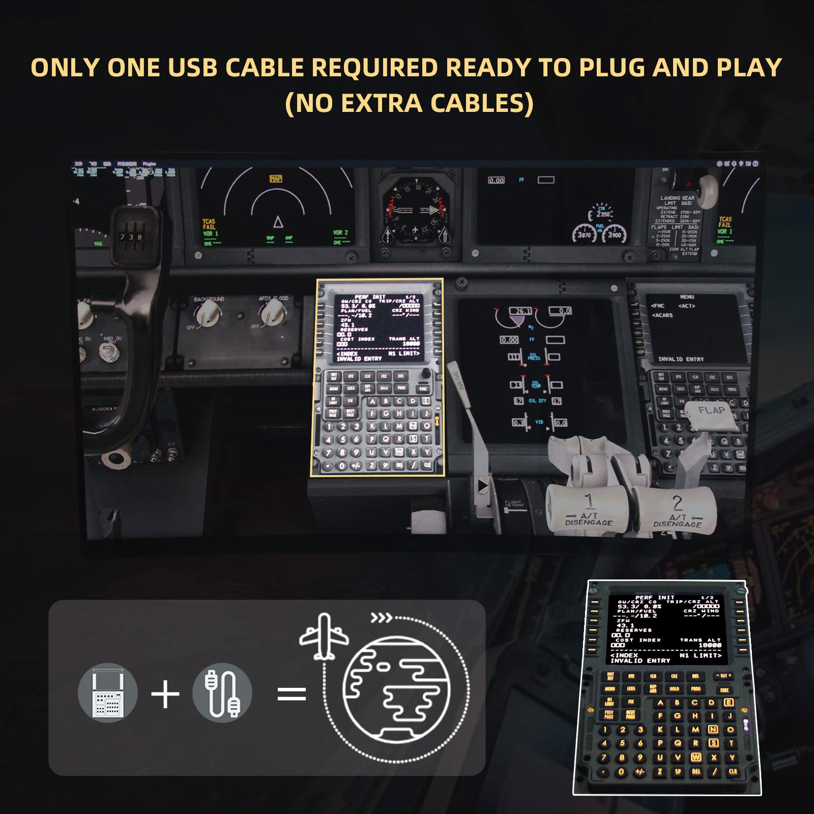 Elkgulf GE2584 Full Size Flight Simulator Controller, USB, Windows