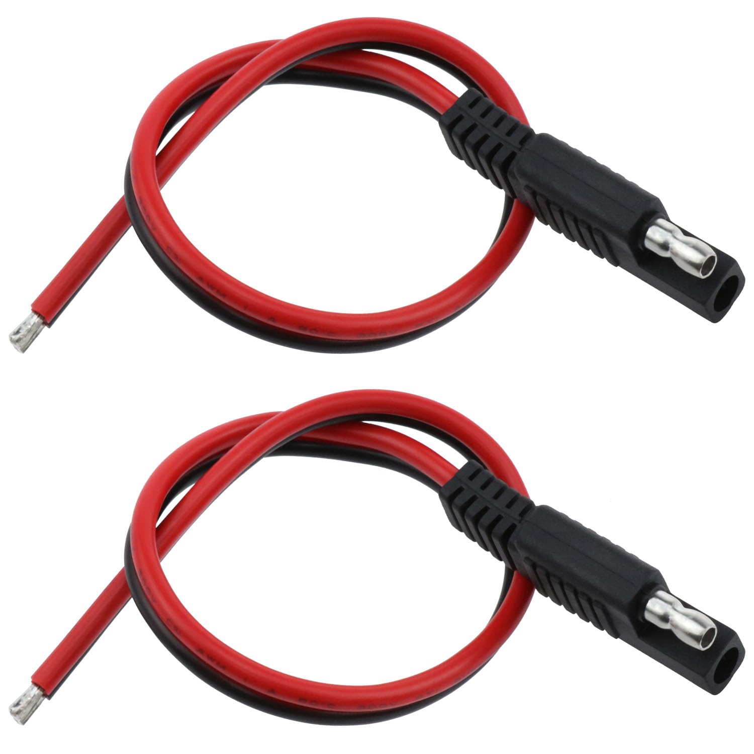 fengxiaomin 2PCS 14AWG SAE Extension Cable Solar Panel SAE Plug 2 Pin SAE Single Plug Quick Connector Disconnect Plug,Solar Panel SAE Plug - 30cm/1ft