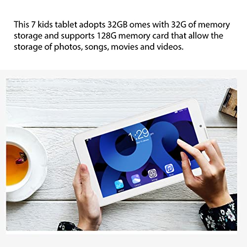 Kids Tablet, 3500mAh Battery 7 Inch 1280x800IPS Toddler Tablet Stylish Design for Kids