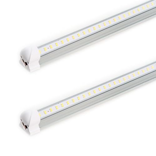 T8 LED Bulbs 4 Foot Led Shop Light 4FT 6500K Fluorescent Light Bulbs OEM,Fluorescent Light Fixtures Washer Water Type A+B,24W 3200LM 6500K Clear Cover T12 Fluorescent Bulbs Replacemen Water(5-Pack)