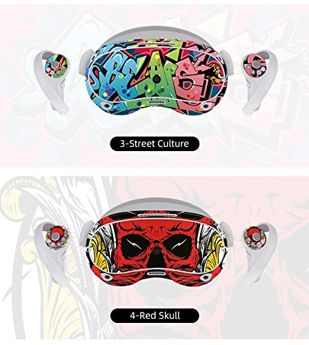 Honlyn VR Stickers Compatible with PICO 4 VR Headset, Skin Wrap Decal Cartoon Sticker Accessories (Street Trend)