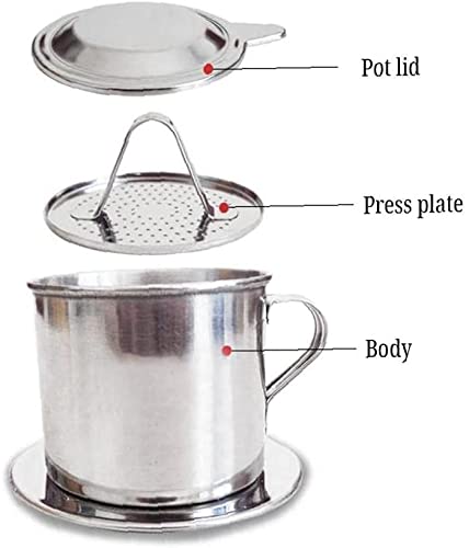 Generic Vietnamese Coffee Filter Stainless Steel Coffee Pot Drip Infuse Cup Brewing Teapot No Need Paper Drip Coffee Pot Machine Filter Attractive processing