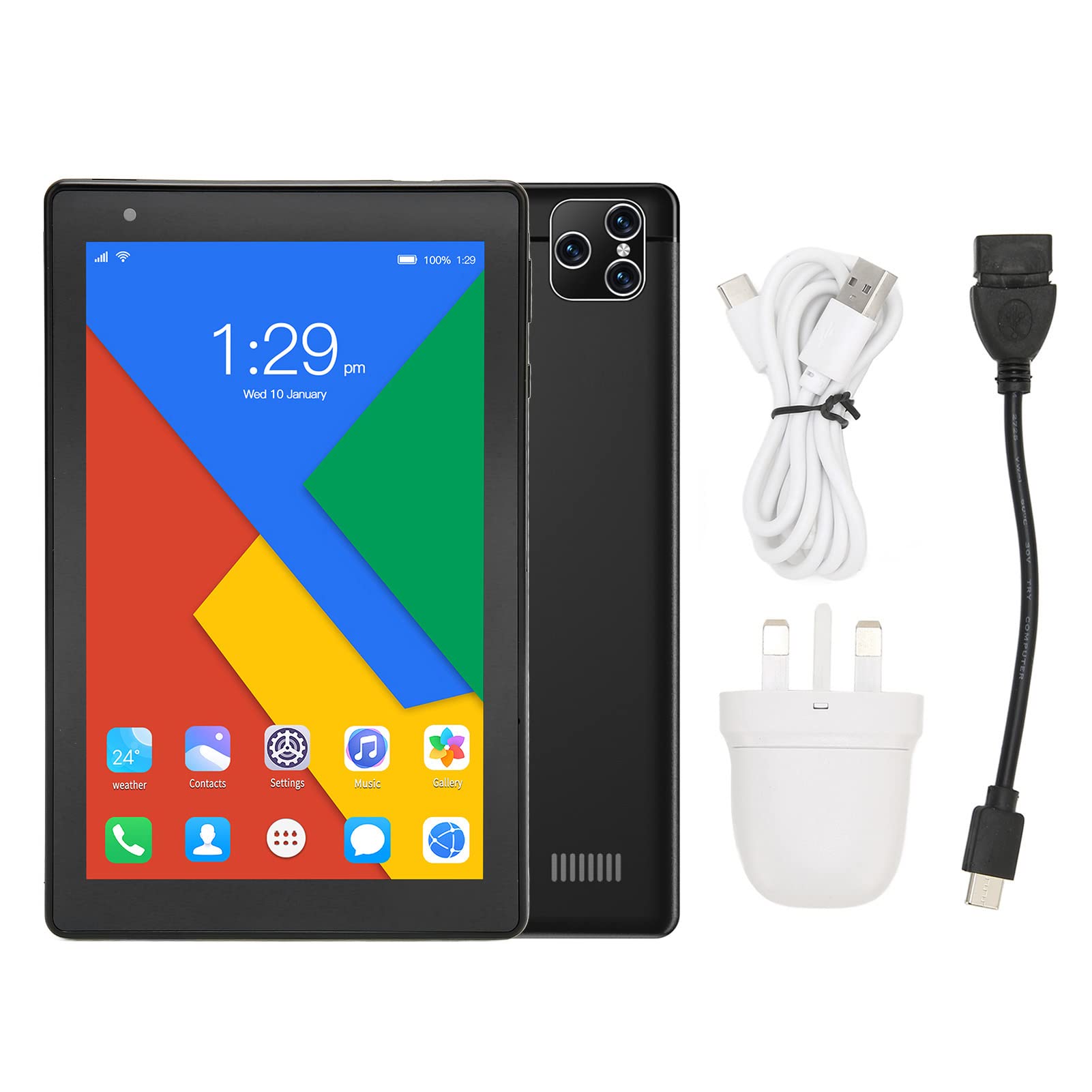 Kids Tablet, 5GWIFI Dual Band for 10 2GB 32GB Storage Toddler Tablet for Home Black US Plug