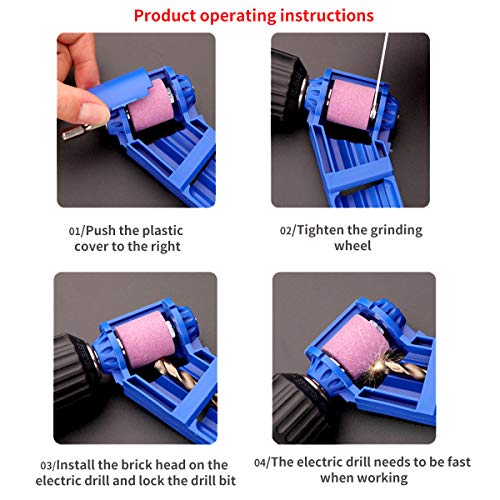Drill Bit Sharpener Portable Diamond Drill Bit Sharpening Tool for Grinding Iron Drills Width Range 2-12.5mm(2 Pack)