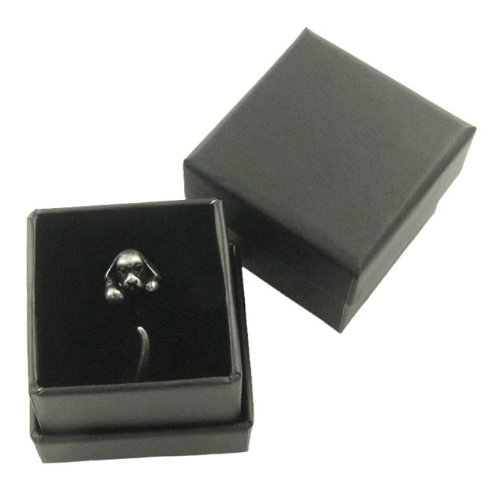 Ellenviva Cocker Spaniel Puppy Dog Adjustable Animal Wrap Ring Vintage Silver Tone