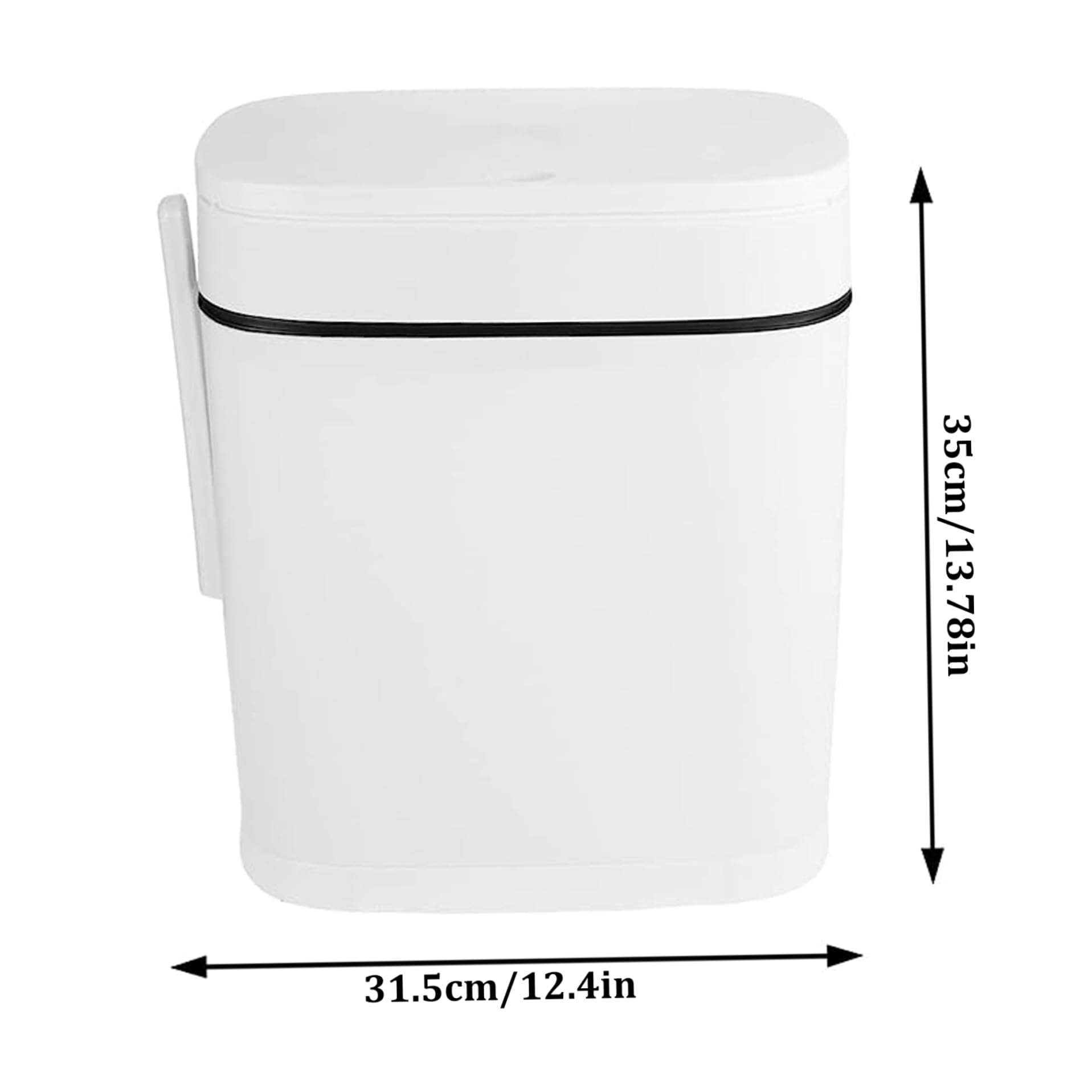 NewGtuizi Bathroom Trash Can|Bathroom Bin with Toilet Brush Holder 14L Slim Trash Can White Wastebasket Garbage Bin with Press Top Lid for Kitchen