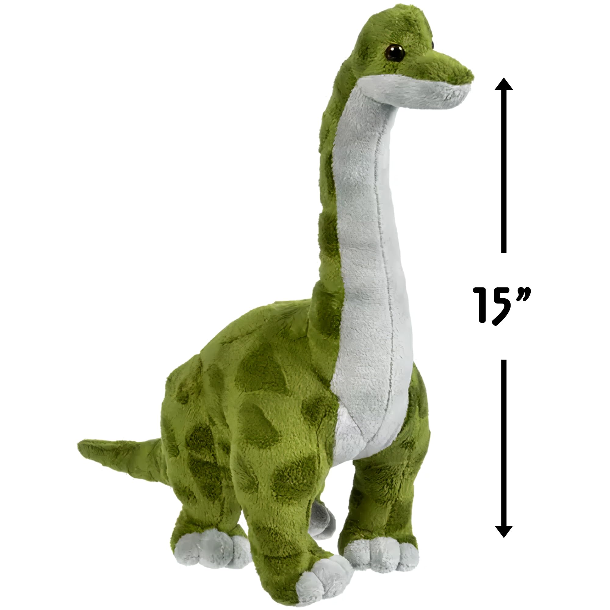 Rhode Island Novelty 15-inch Wide Animal Den Brachiosaurus Plush, 15" L x 4" W x 11" H