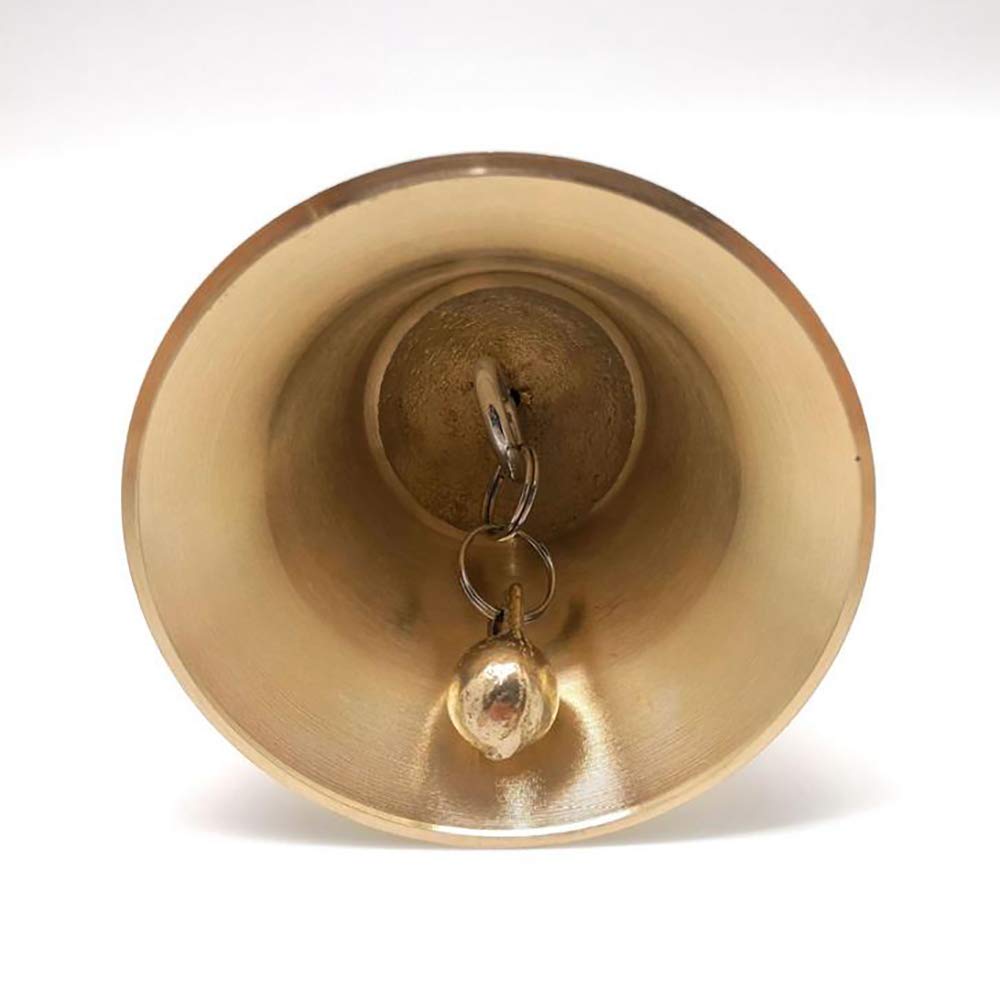 Extra Loud Bell Small Hand Bell Solid Brass Call Bell with Wooden Handle School Bells Dinner Bell Loud Ringing Bell Service Bell Servant Bell Church Bells Sell Celebration Bells Attention Bell