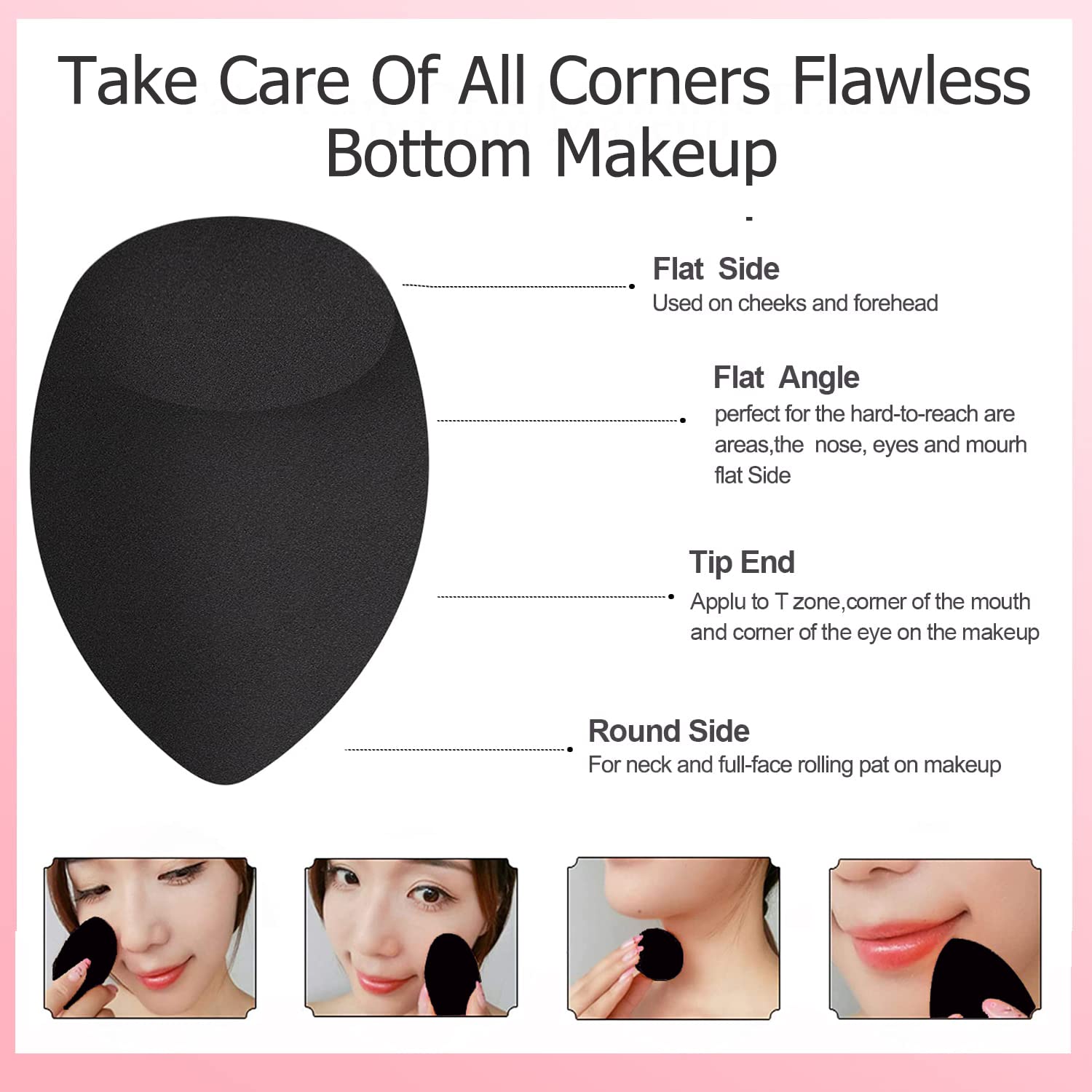 Jnran Makeup Sponges For Foundation Black Beauty Blender Sponge Pack 7pcs Makeup Sponges For Blending Face Sponge For Makeup Applicator Sponge beauty blender pack Makeup Blender Set Cosmetic Sponges
