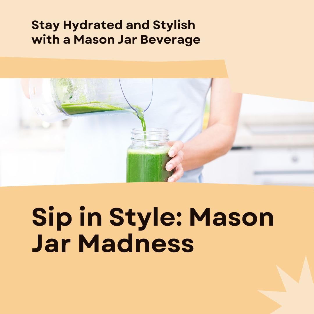 Jarming Collections Home Glass Cups β Mason Jar Drinking Glasses - Mason Jar Cup - Glass Cup With Lids And Straws - 24oz Iced Coffee Cup β Glass Tumbler With Straw And Lid - Ice Coffee Cup (Set of 2)