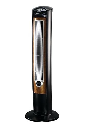 LASKO T42050 42" Wind Curve Tower Fan with Sleep Mode and Remote Control (Black/Woodgrain) (Renewed)