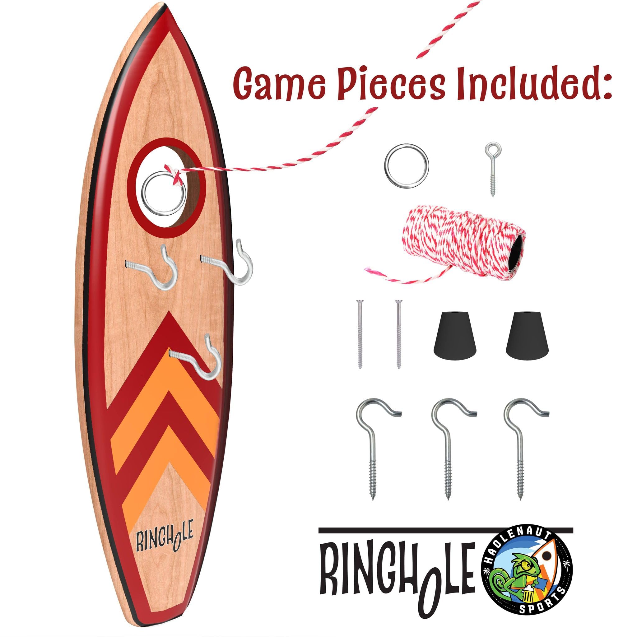 Hook Game, Ring Toss Game for Adults & Kids (Ringhole Large Size 23.5β x 6.25β), Hook and Ring Game, Ring Hook Game, Ring Toss, Bar Games for Adults, 3 Hooks, Wall Mount