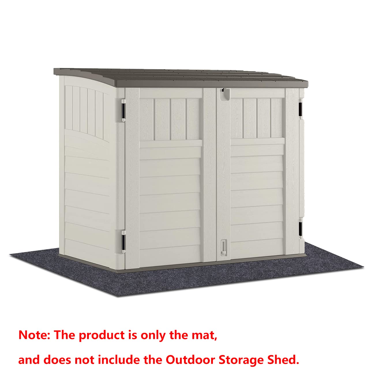 Meitola Outdoor Storage Shed Mat,Waterproof and Dustproof Outdoor Carport Mat—Backing Prevents Liquid Penetration,Soft Material, Patio Furniture Mat,Non-Slip,Washable, Black (8' x 6')