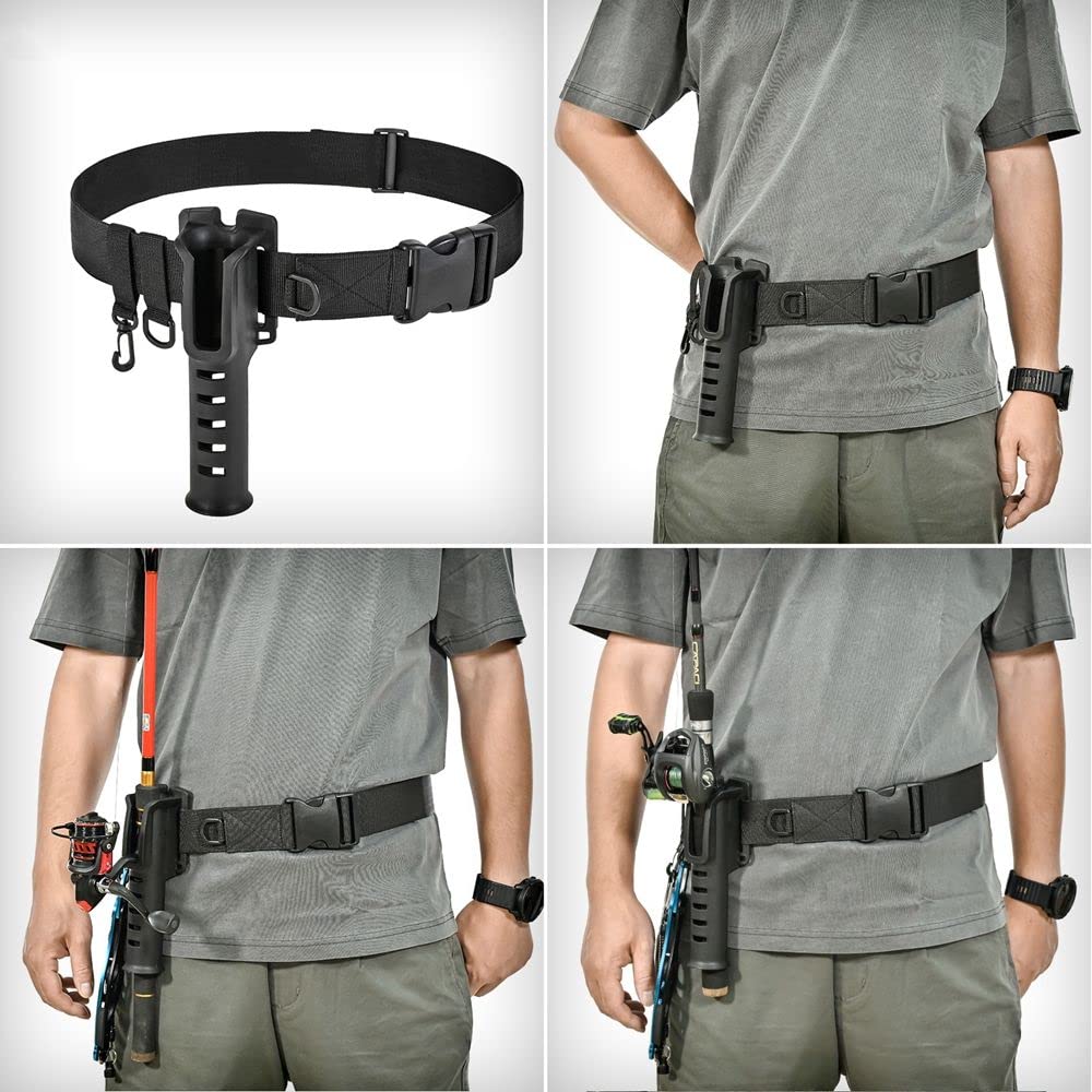 Fishing Rod Belt Strap Frame Fishing Rod Holder Universal Joint Support Bracket Fishing Tools Fishing Rod Rack(Green)