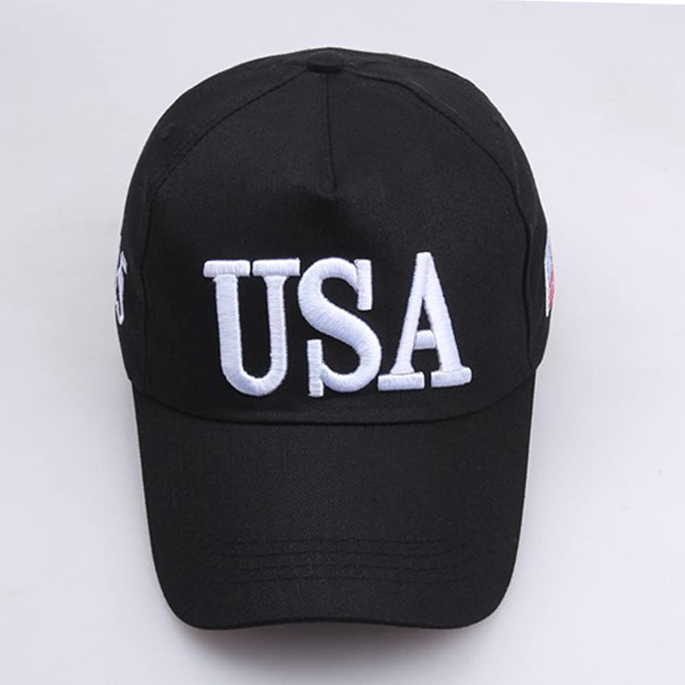 EIKOU USA Baseball Cap Polo Style Embroidered Dad Hat Adjustable American Flag for Men and Women(Come with The Flag Keychain)