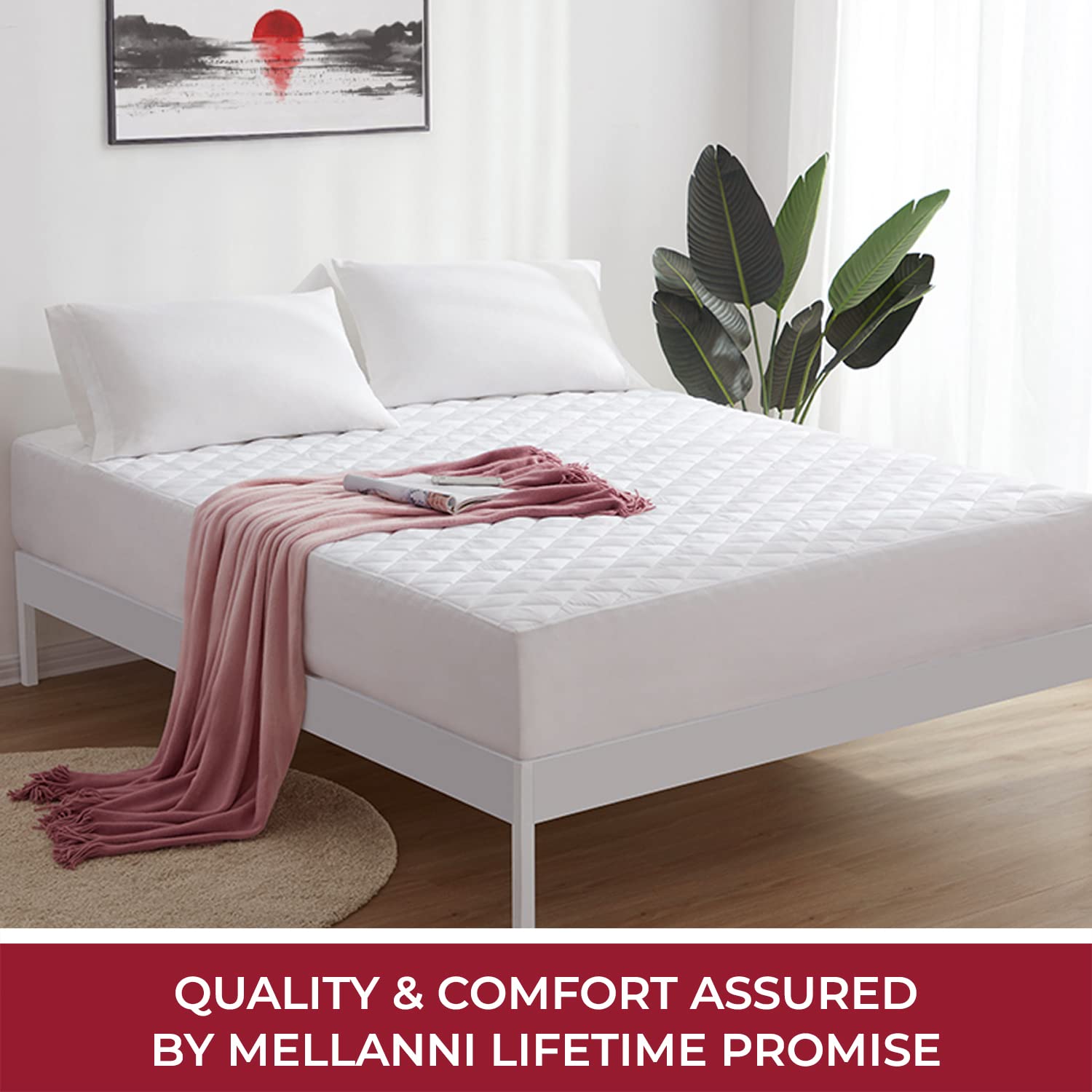 Mellanni Waterproof Mattress Pad - 21" Deep Pocket - Highly Absorbent, 100% Waterproof Mattress Protector Full Size - Soft & Waterproof Mattress Cover - Breathable Mattress Pad (Full, 21" Deep)