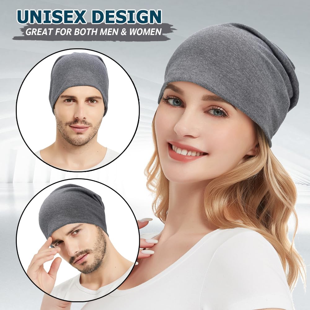 EINSKEY Cotton Slouchy Beanie Hat for Men/Women, Lightweight Oversize Large Thin Skull Cap Chemo Cap Night Sleeping Cap
