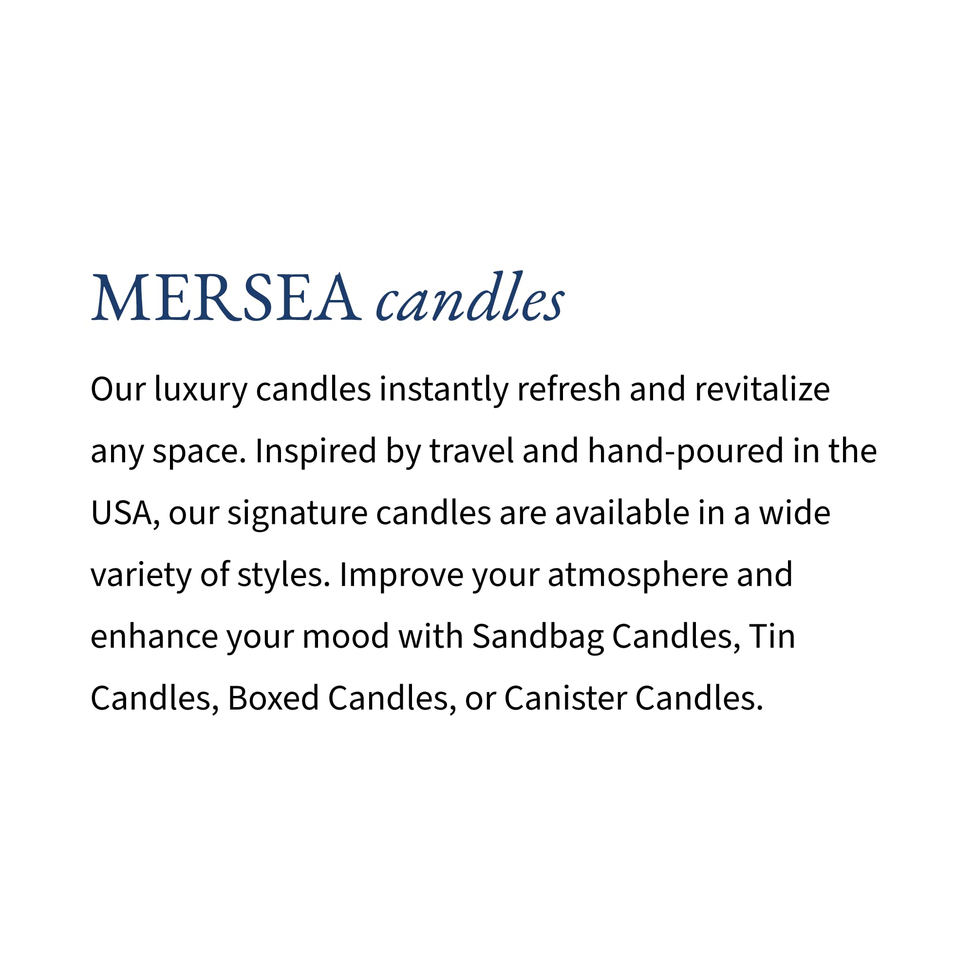 MERSEA Luxury Sandbag Candle - Scented Candles, Saltaire, 6.5 oz
