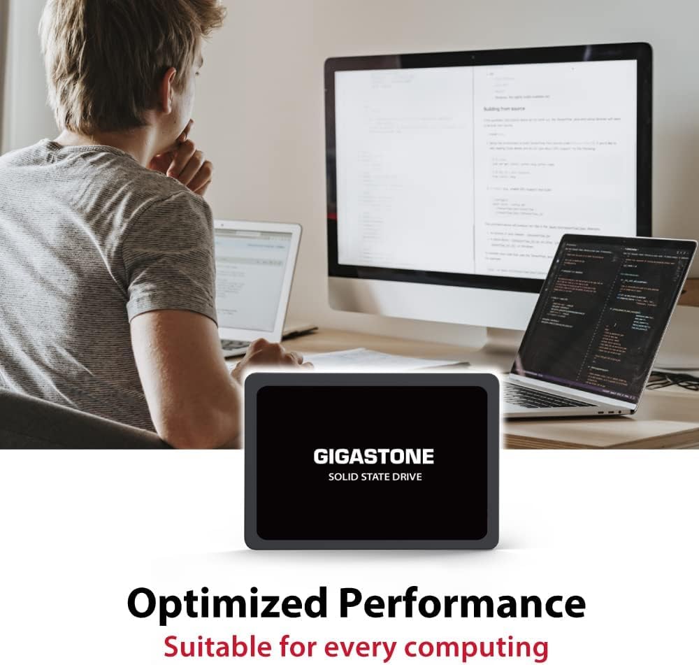 Gigastone SATA SSD 500GB (2-Pack) 2.5 inch SSD 520MB/s Upgrade Laptop PC Memory and Storage PS4 HDD Replacement 2.5" Internal Solid State Hard Drives SATA III SLC Cache 3D NAND Increase Performance