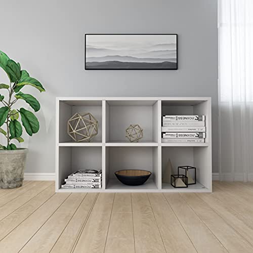 Festnight 6 Compartment Storage Units DIY Organizer Display Storage Cabinet Bookcase Versatile Shelf Sideboard for Living Room Closet Bedroom Home Furniture