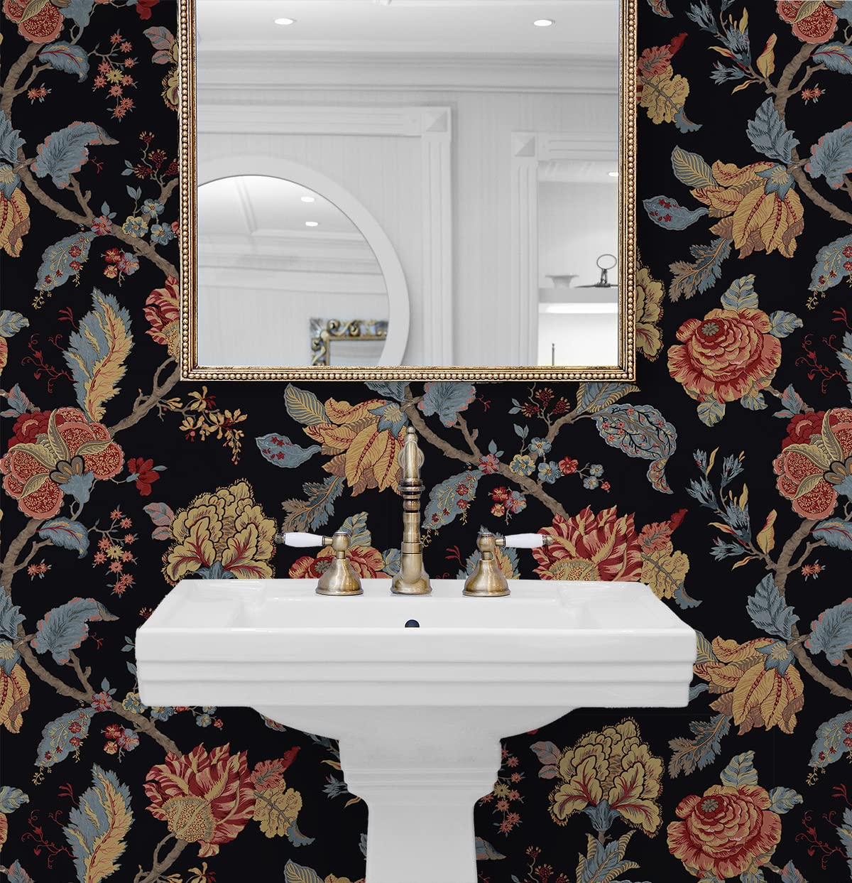 NextWall Kianna Jacobean Floral Peel and Stick Wallpaper (Parchment)