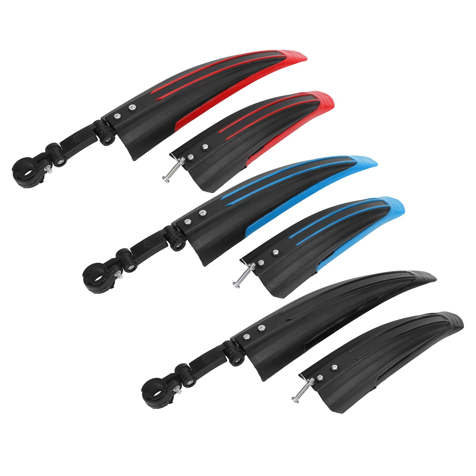 Front Rear Fenders Mudguards Thickened Widened PVC Mud Guard Fit for 20 to 26 inch Road Mountain Bike(Black)