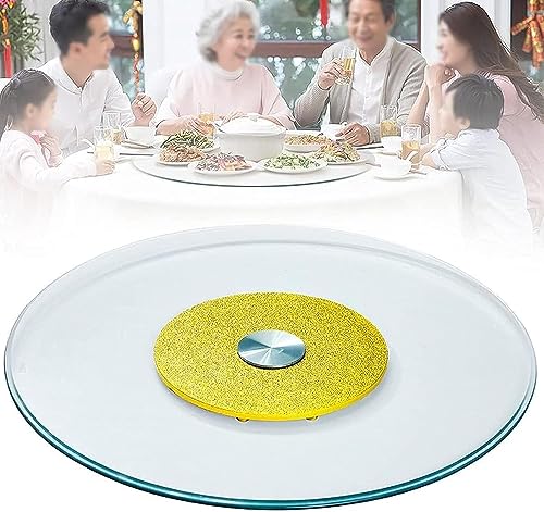 Lazy Susans Turntable Lazy Susan Turntable 50-120 Cm Round Glass Rotating Tray For Kitchen Dining Table Serving Plate ,Large Silent Tabletop Organizer,300KG Bearing For Banquets Party (Color : Gold