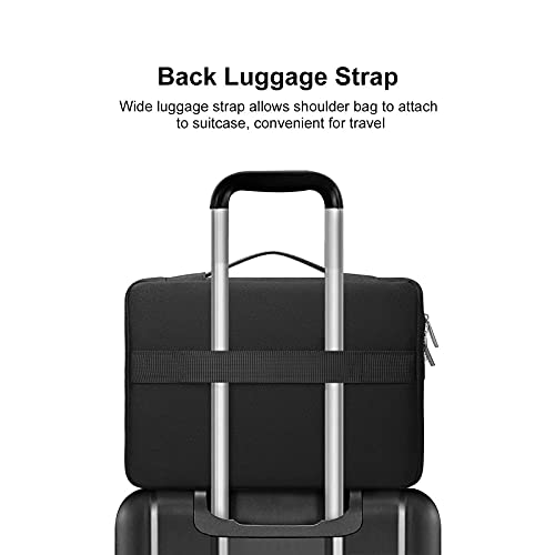 MOSISO 360 Protective Laptop Sleeve Bag Compatible with MacBook Air/Pro, 13-13.3 inch Notebook, Compatible with MacBook Pro 14 inch 2023-2021 A2779 M2 A2442 M1 with 2 Same Front Pockets&Belt, Black