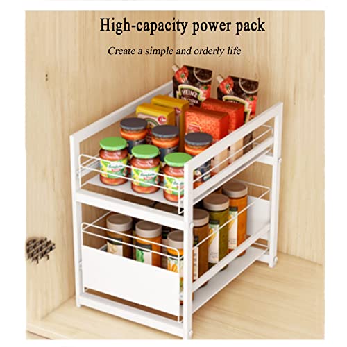 MADELL Sinks Under Sink Organizers,Kitchen Cabinet Organization,Under Cabinet Organizer Baskets Multi-Purpose Under Sink Shelf Organizer for Bathroom/Black
